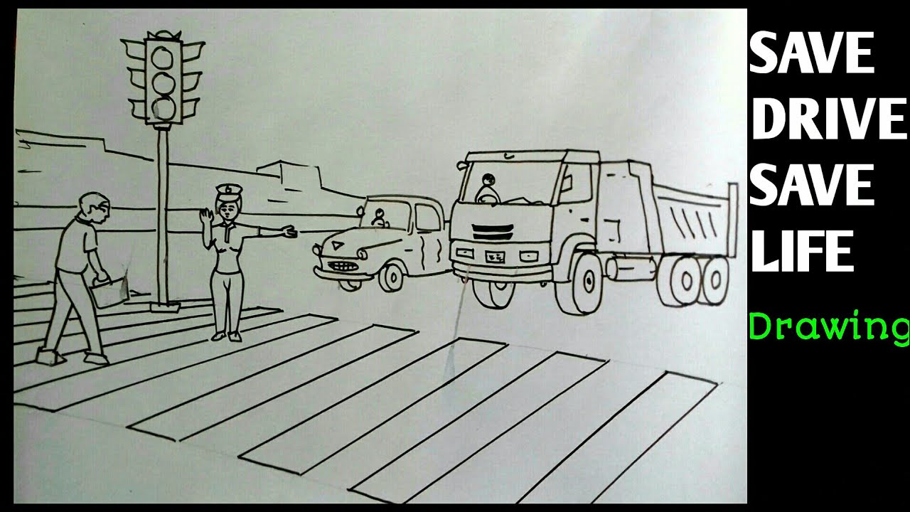Road safety drawing||save drive save life painting – Today Law News ...