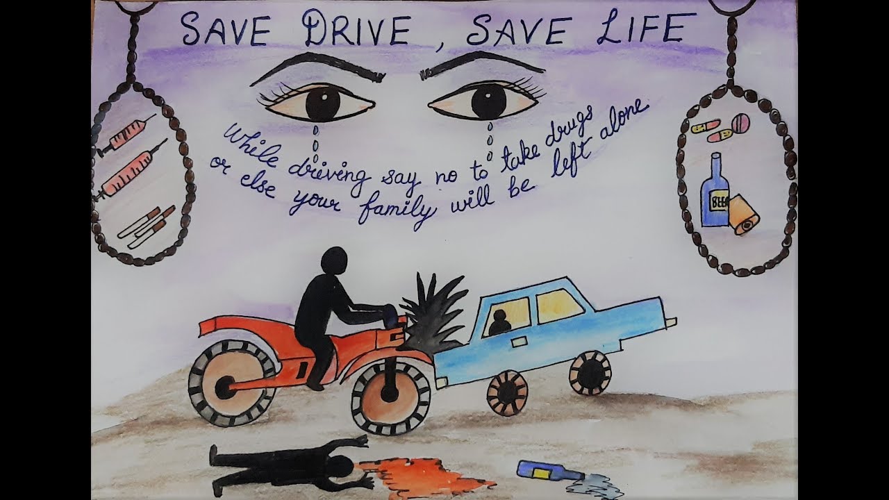 Road safety poster ( Don't drink and drive ) Drawing – Today Law News ...