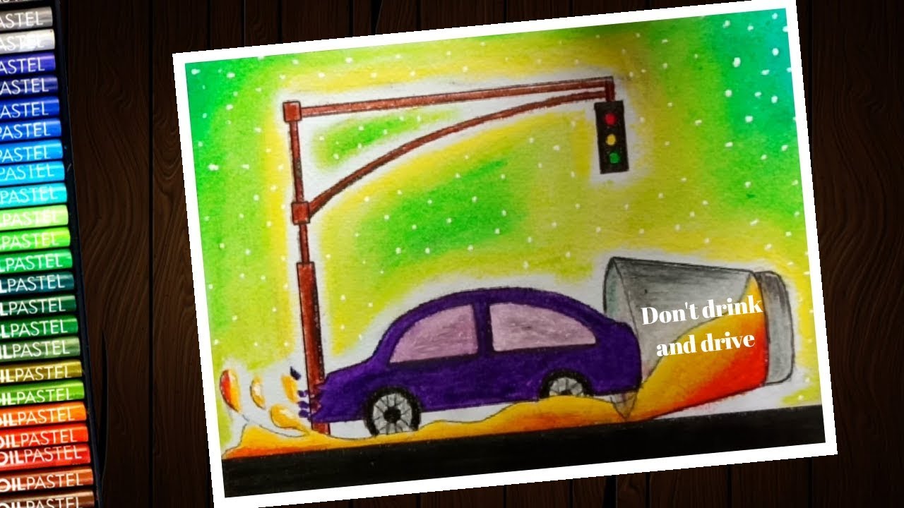 How to draw Road Safety (don't drink and drive) poster for competition ...